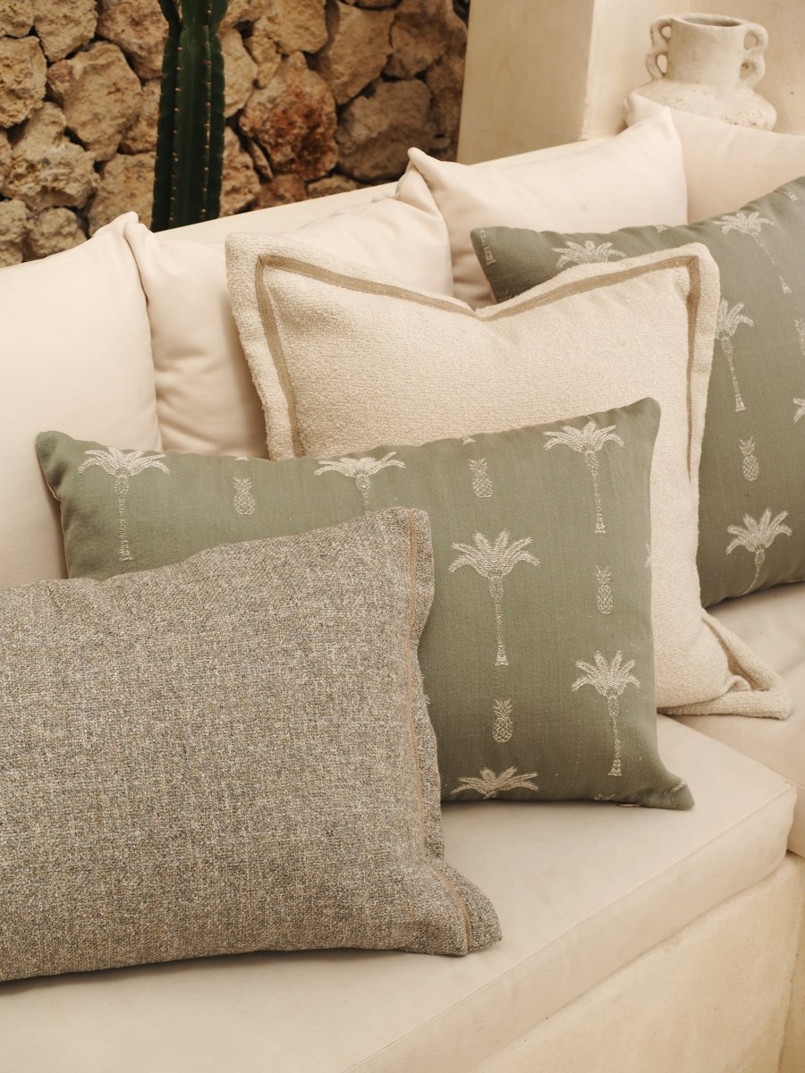 Plantation Palm Luxury Fabric Sofa Cushion Throw Pillow