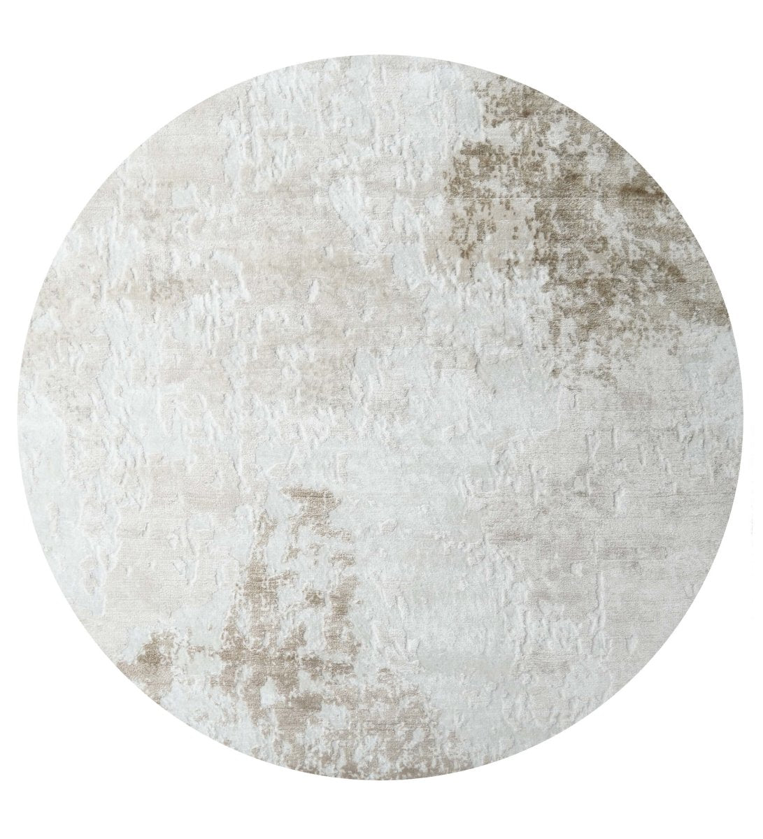 Mayfair Abstract Cream Round Rug | Luxury Handmade Carpets Designer