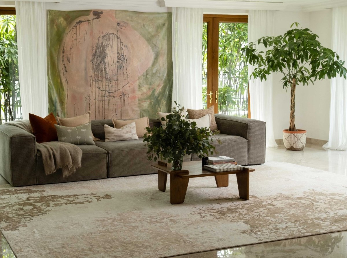 Mayfair Abstract Cream Rug | Luxury Designer Handmade Carpets