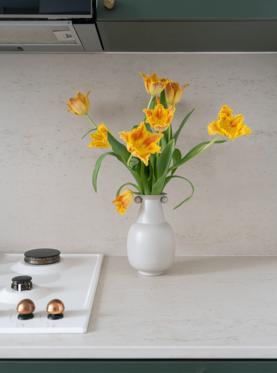 Iris Rust Orange Tall Flower Vase Home Decor Shelf Accessories