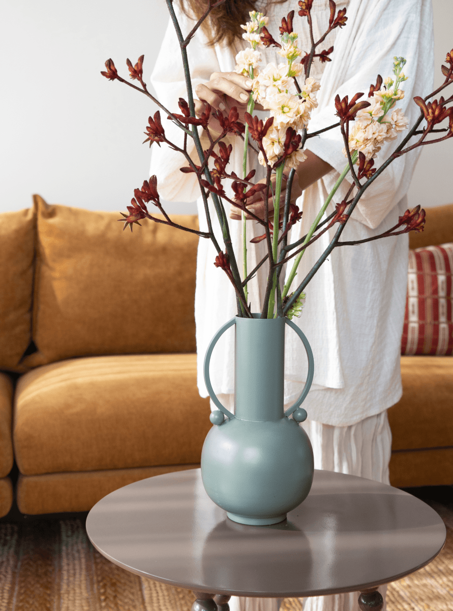 Orion Rust Orange Large Flower Vase Home Decor Shelf Accessories