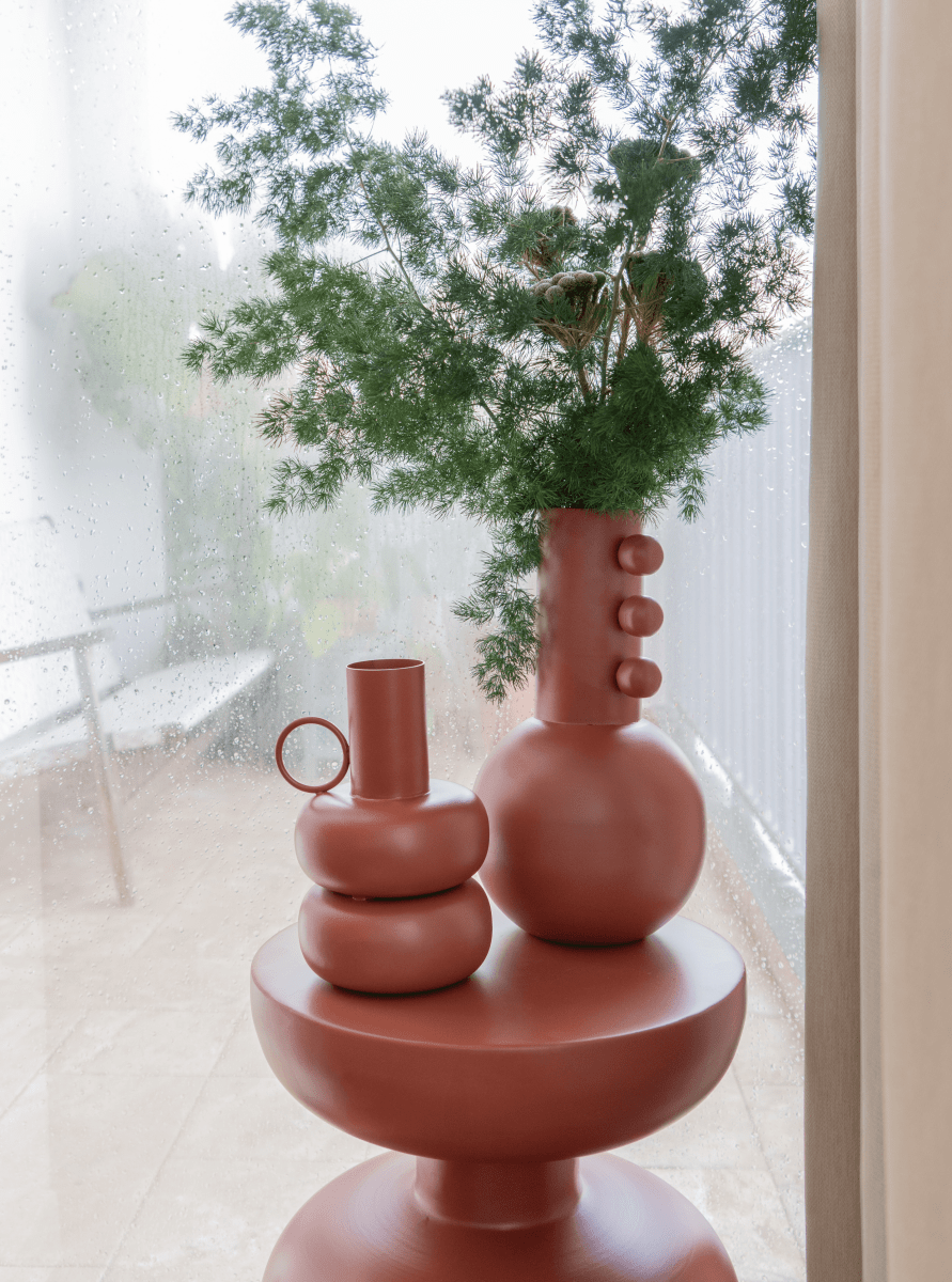 Solace Rust Orange Small Flower Vase Home Decor Shelf Accessories