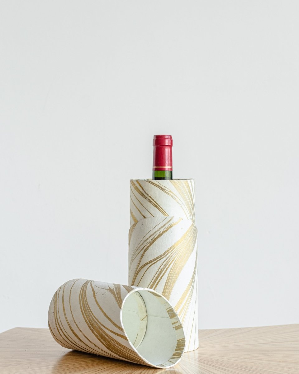 Round Wine Box Gold