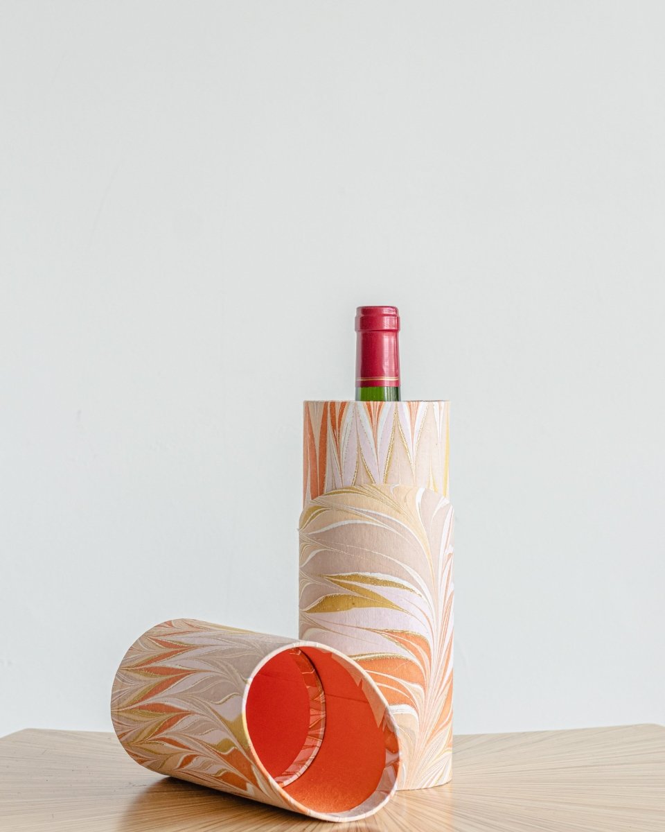 Round Wine Box Orange