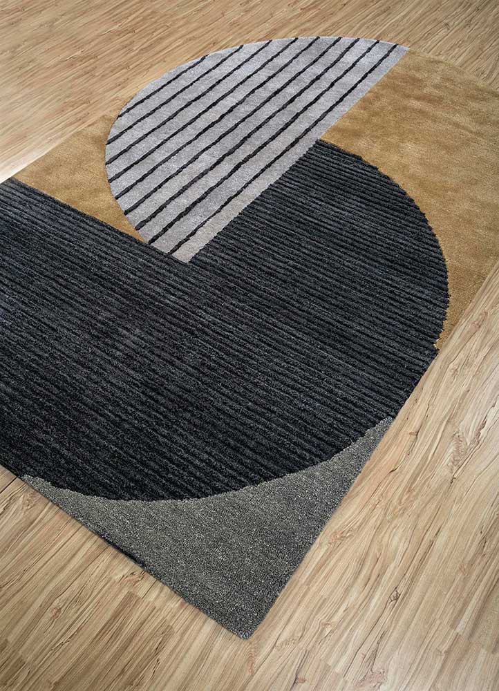 Arch Brown Gray Rug Modern Designer Abstract