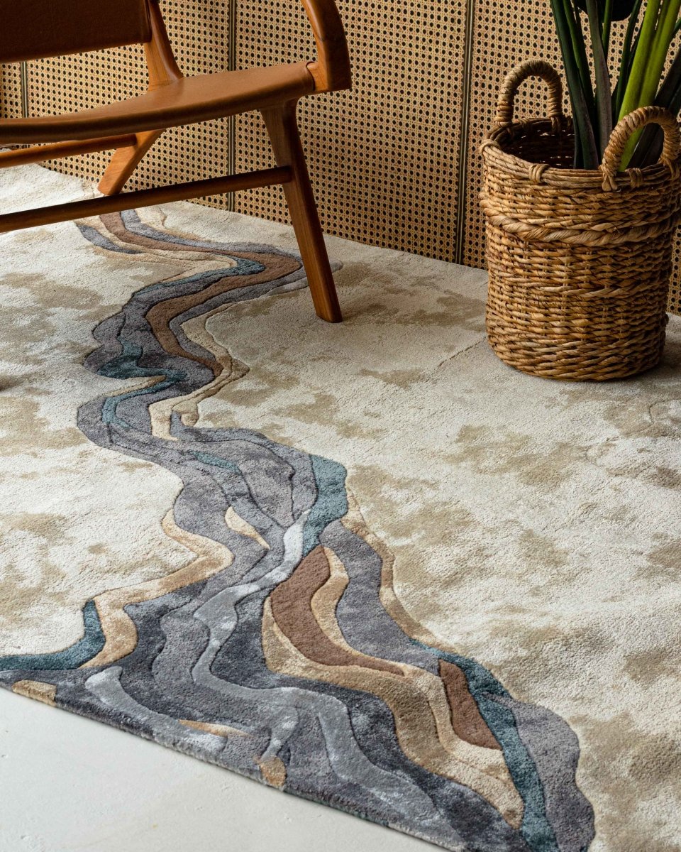 Custom Colour Flux Designer Modern Luxury Rug | Living DNA