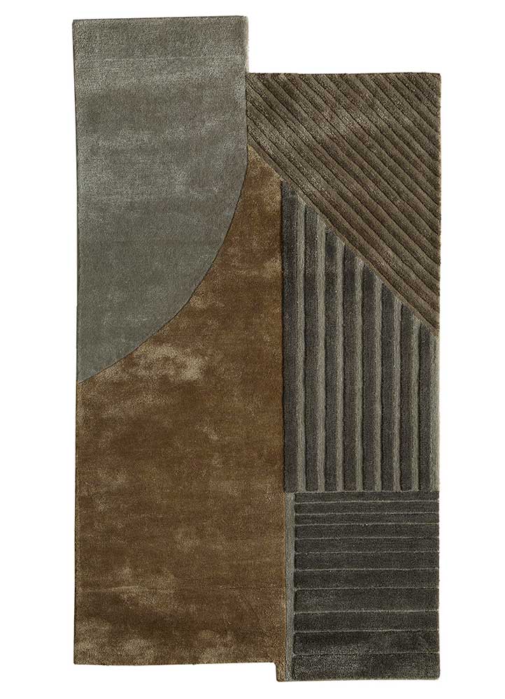 Edifice Brown Gray Rug Modern Designer Abstract