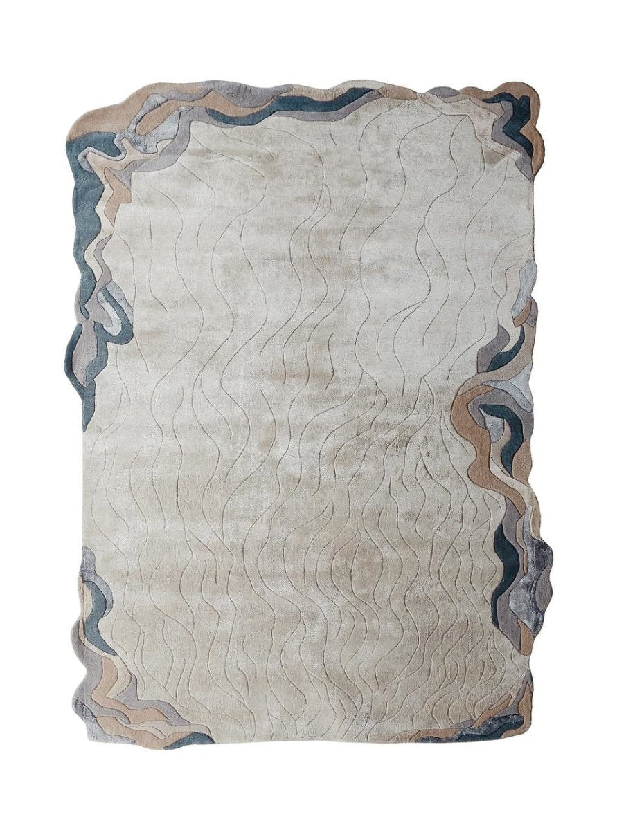 Flux Cream Pink Lilac Beige 3D Contemporary Soft Rug - Living DNA SG